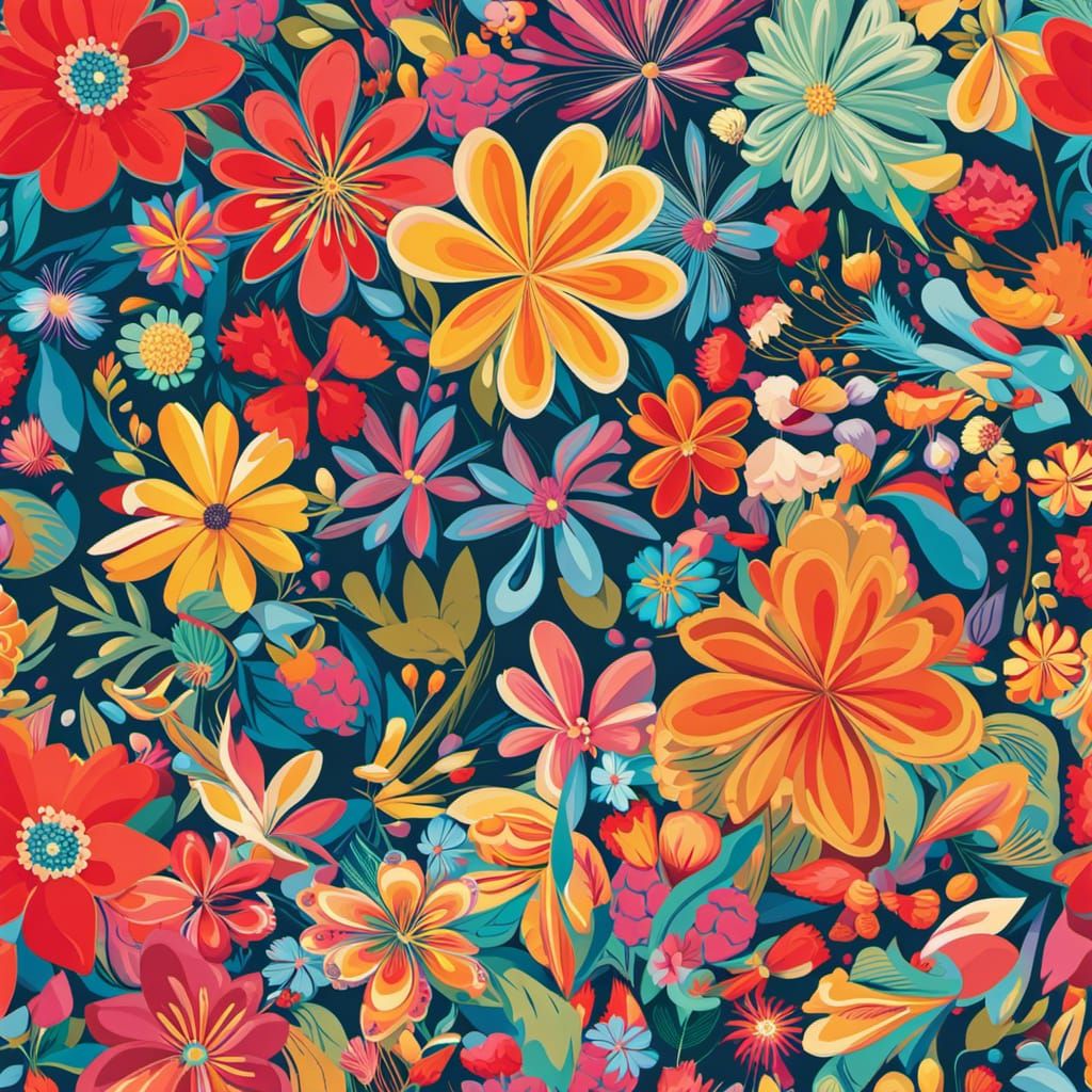 Flower pattern - AI Generated Artwork - NightCafe Creator