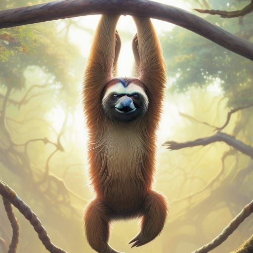 The Happy Sloth v19 - AI Generated Artwork - NightCafe Creator