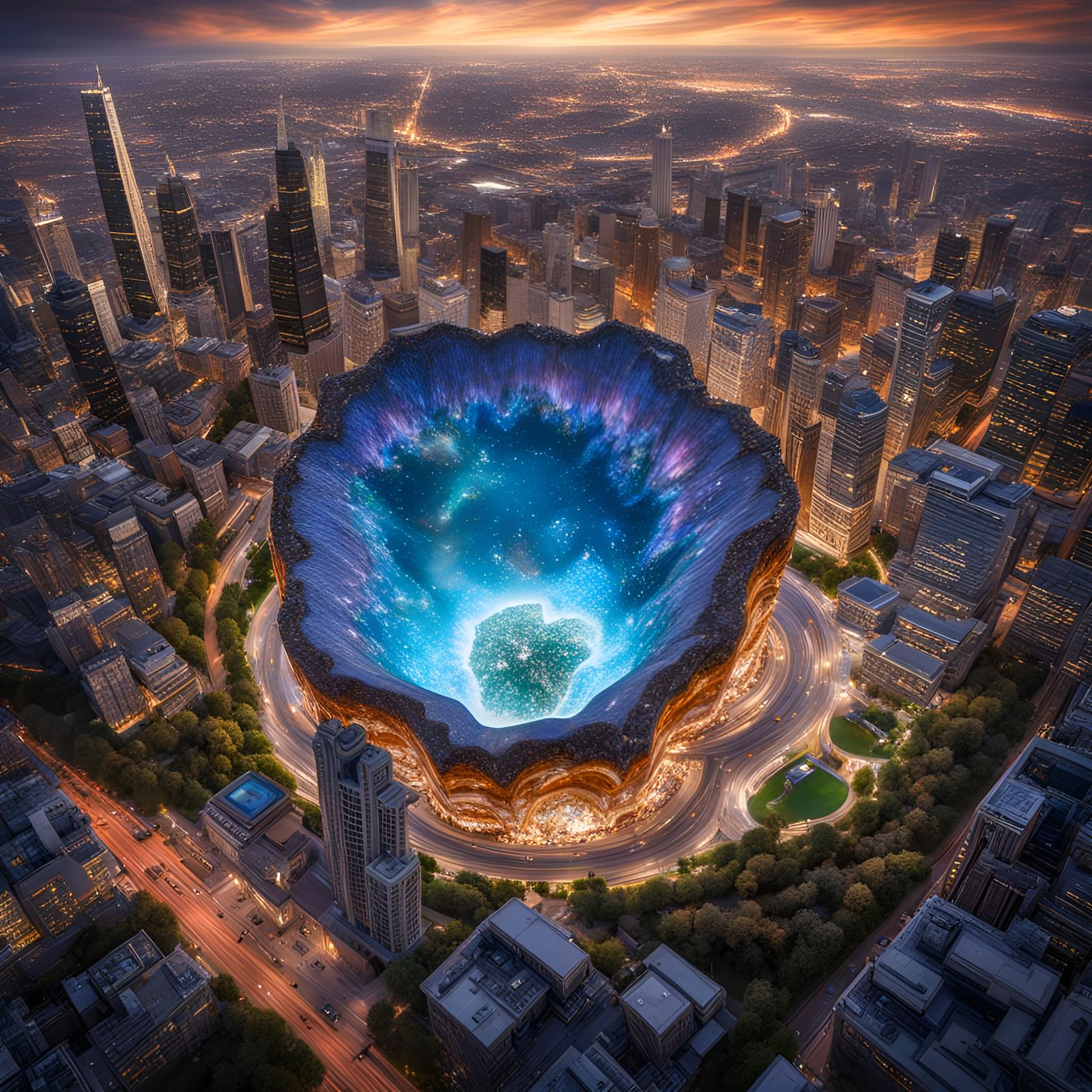 Geode City - AI Generated Artwork - NightCafe Creator