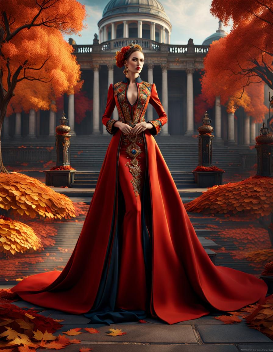 Fall / Autumn Season Gown - AI Generated Artwork - NightCafe Creator