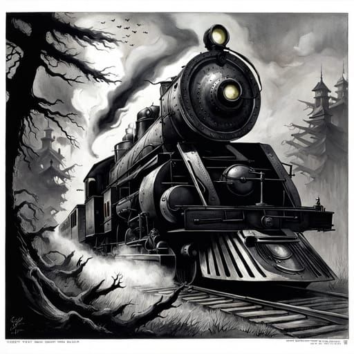 Ghost Train - AI Generated Artwork - NightCafe Creator