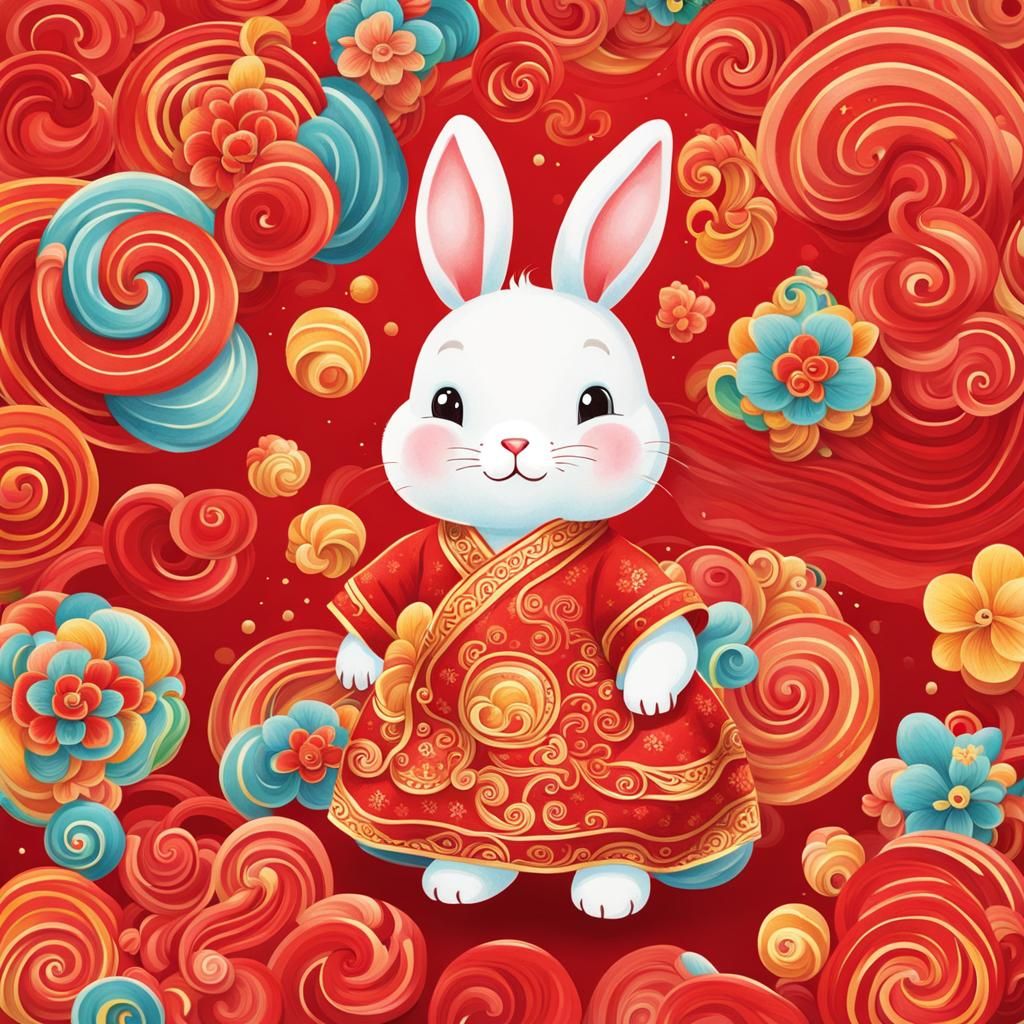 Lucky Bunny New Year - AI Generated Artwork - NightCafe Creator