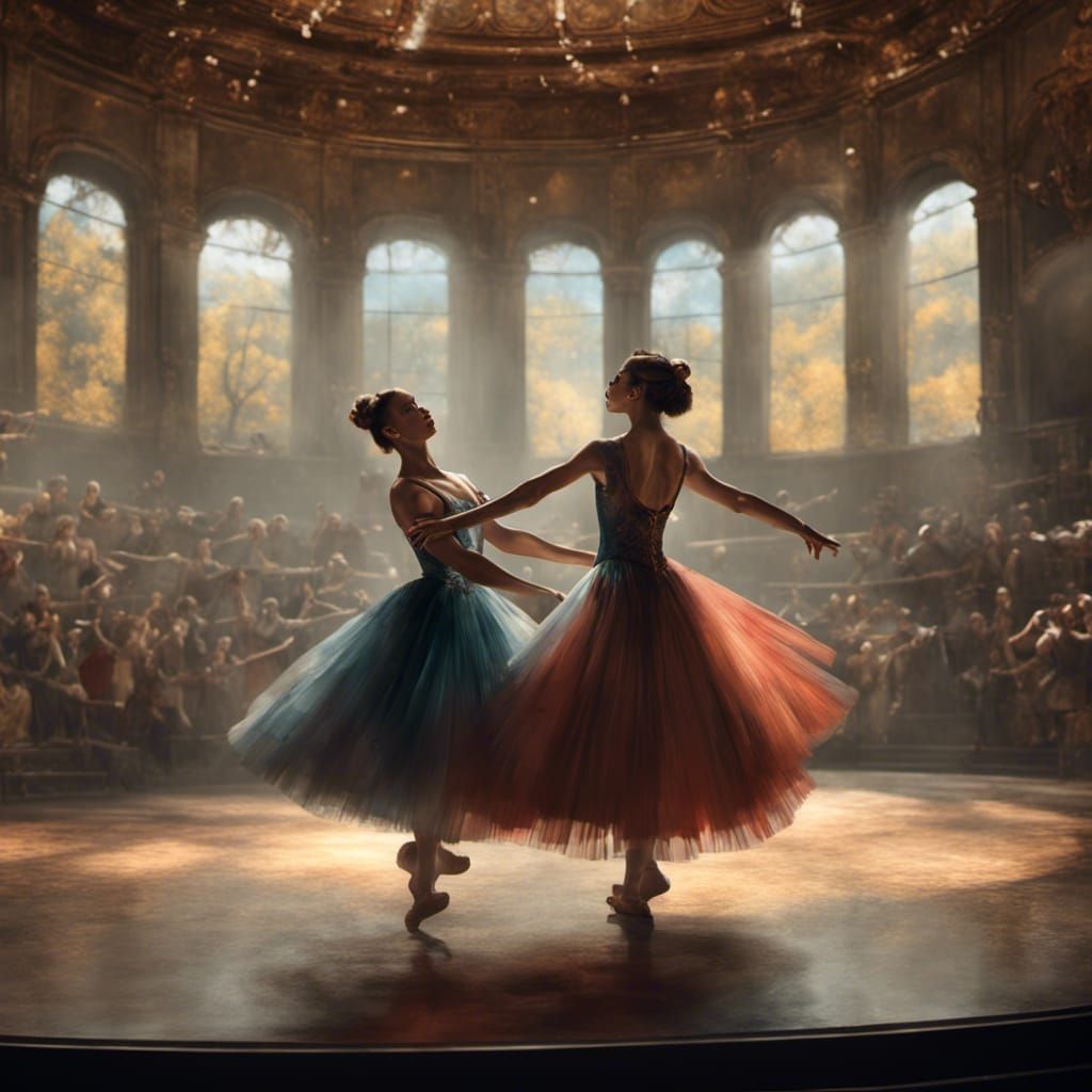 Two Dancers on a Stage - AI Generated Artwork - NightCafe Creator