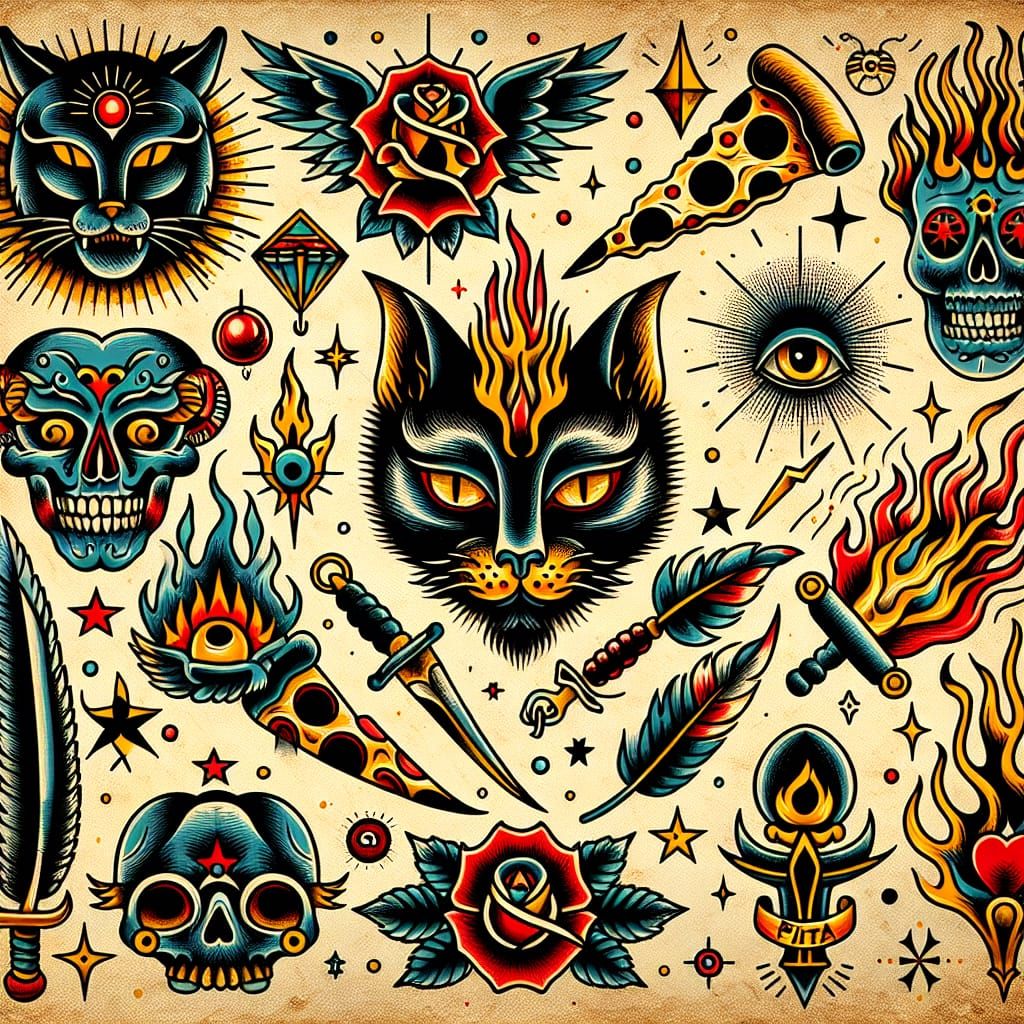 Flash Tattoo Sheet