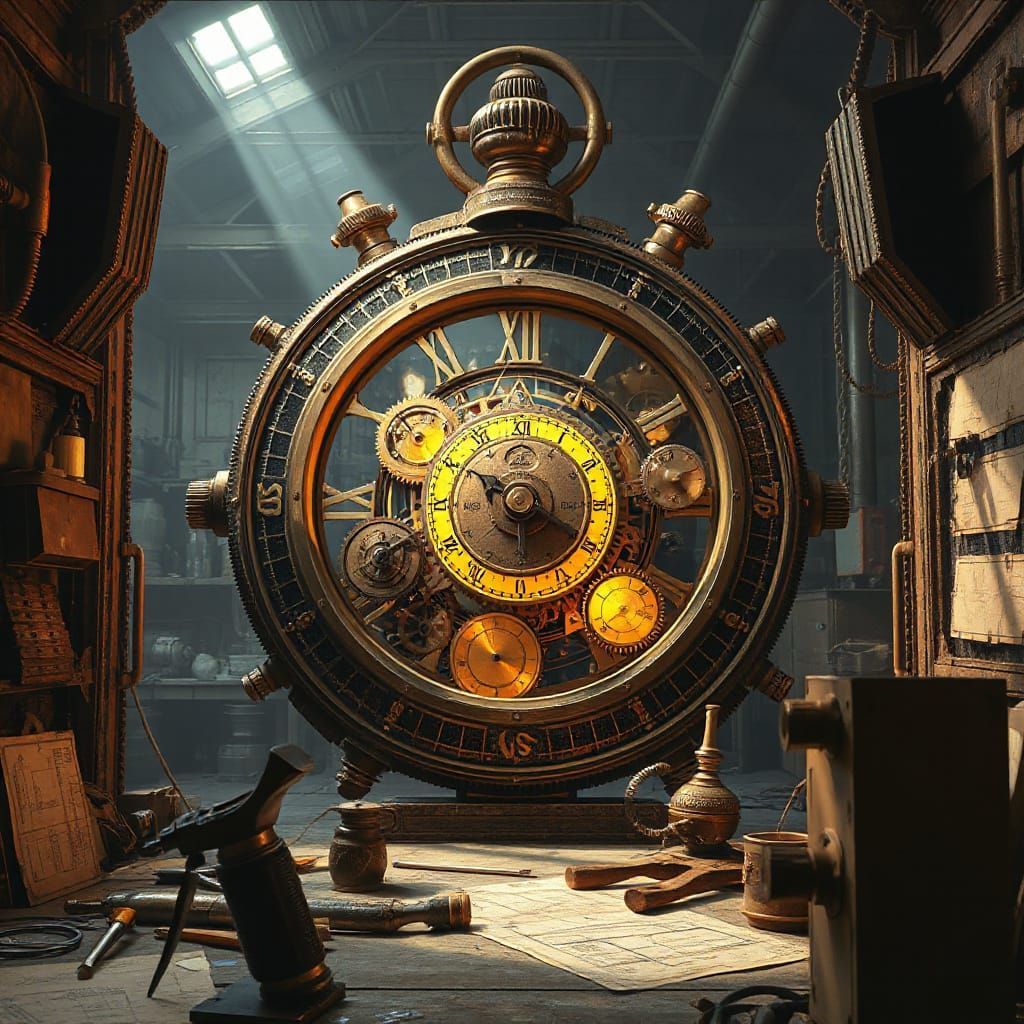 A gigantic steampunk timepiece⚡ - A gigantic steampunk timep...
