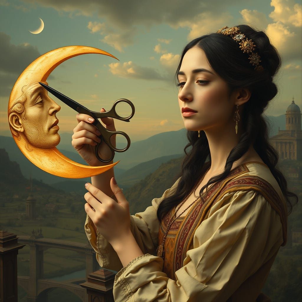 Crescent moon - Renaissance Woman Cuts Crescent Moons in El...