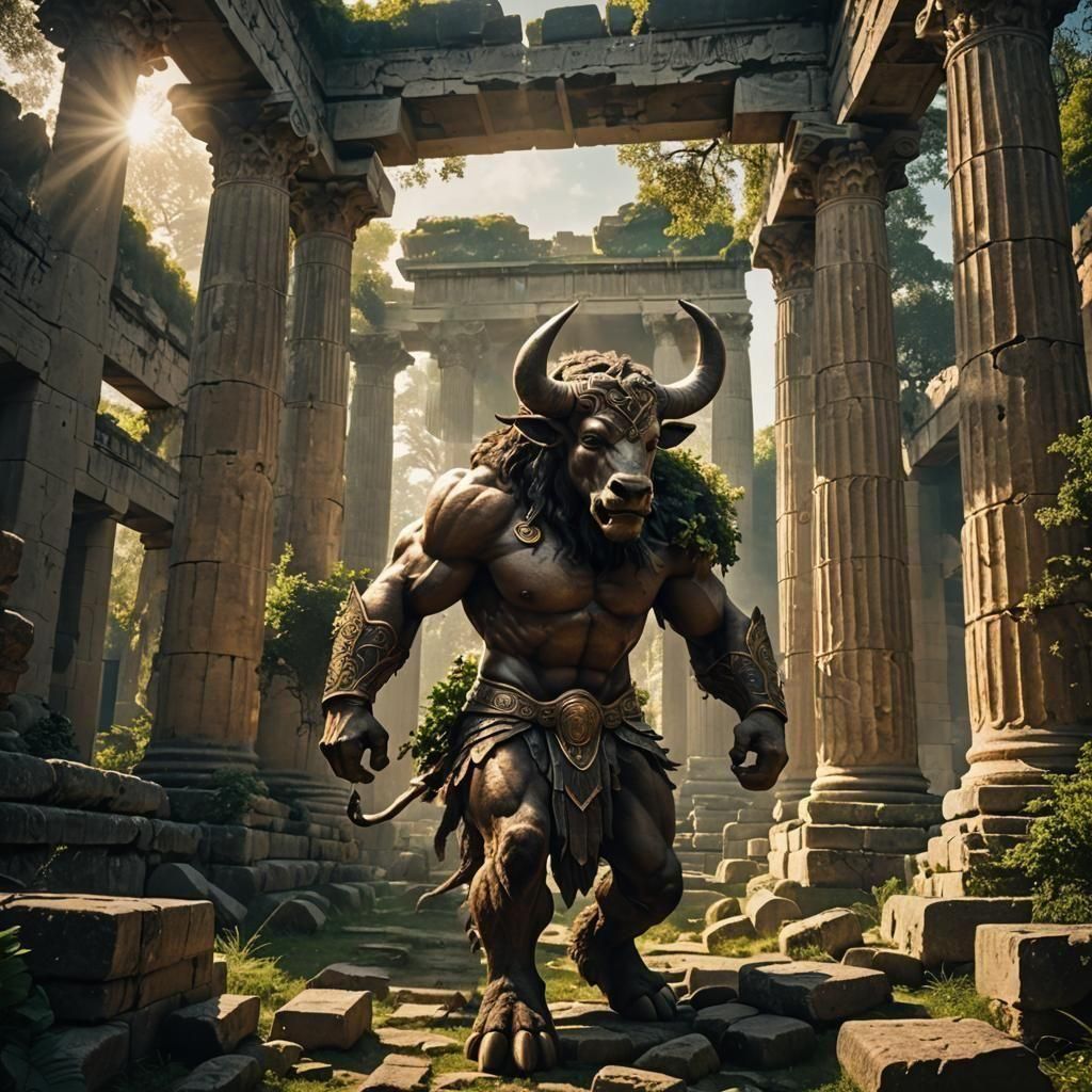 The Minotaur - still roaming the ruins - AI Generated Artwork ...