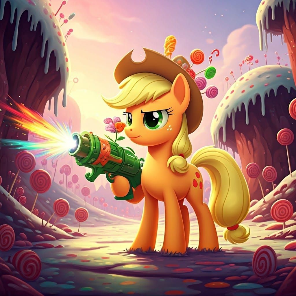 Applejack (MLP) plant gun mage - Spirited Pony Wields Magica...