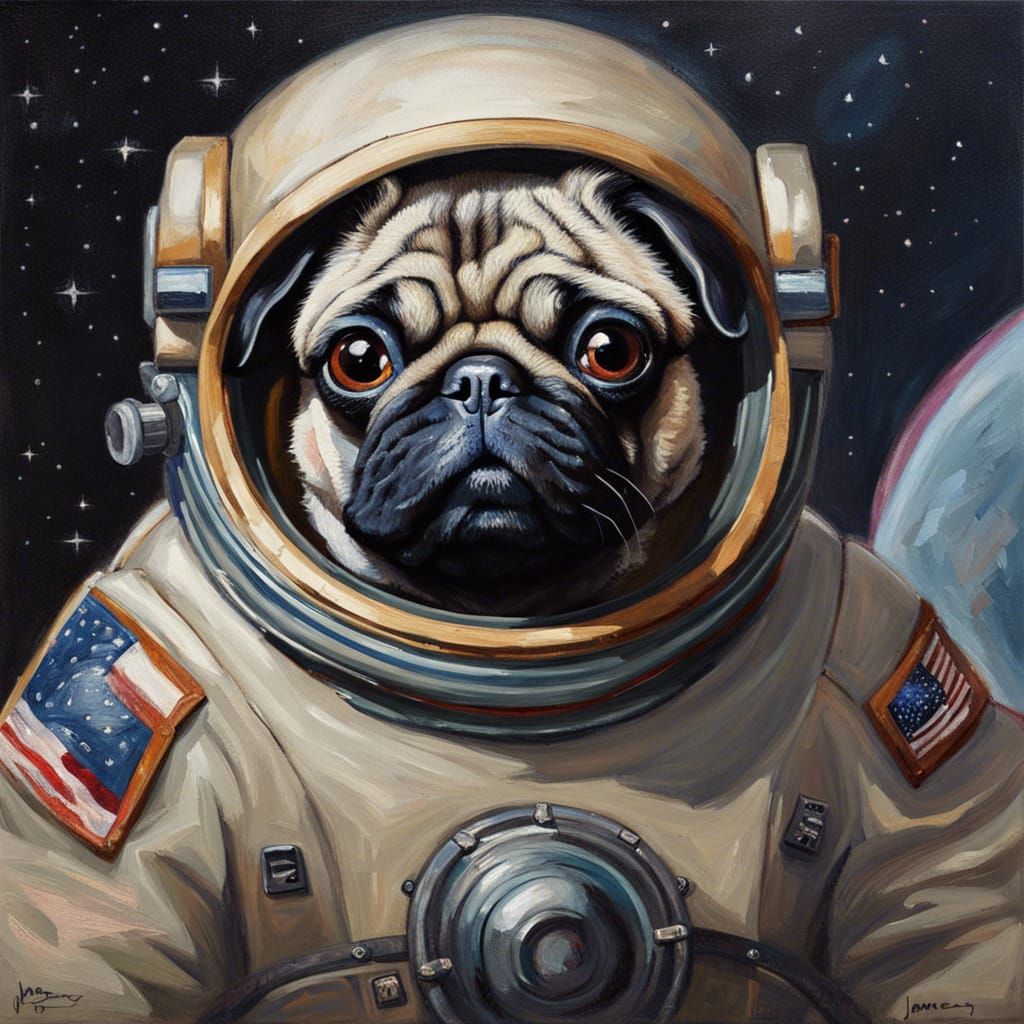 pug astronaut - AI Generated Artwork - NightCafe Creator