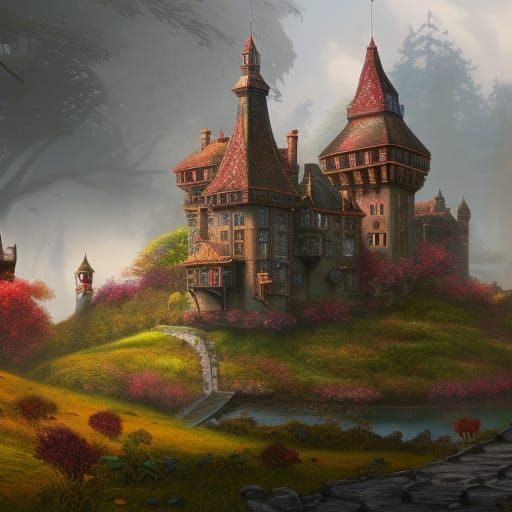 Apple castle - AI Generated Artwork - NightCafe Creator