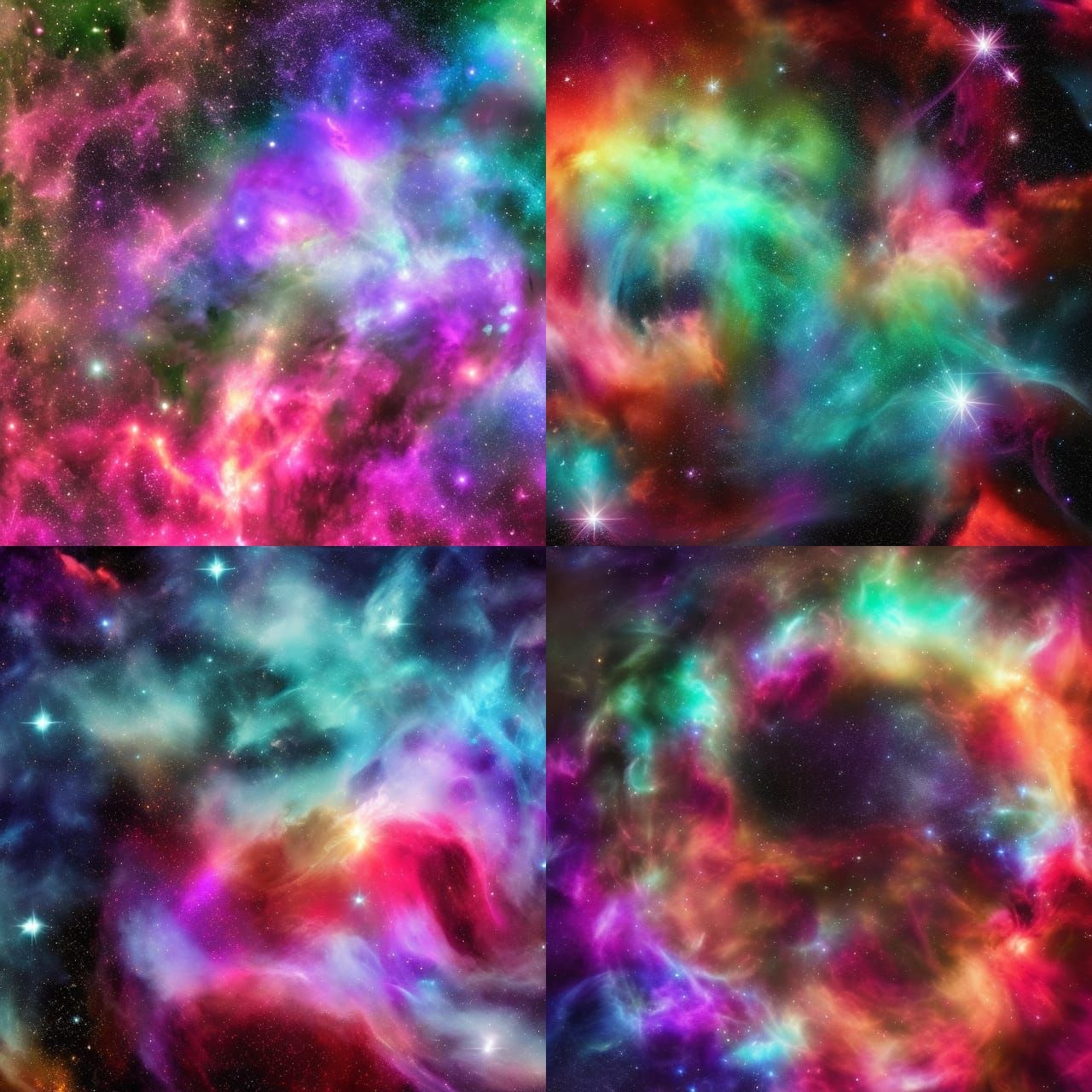A colorful nebula with swirling clouds of gas and dust - AI Generated ...