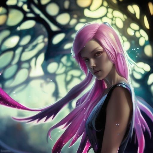 Parallel dimension fairy with pink hair - AI Generated Artwork ...