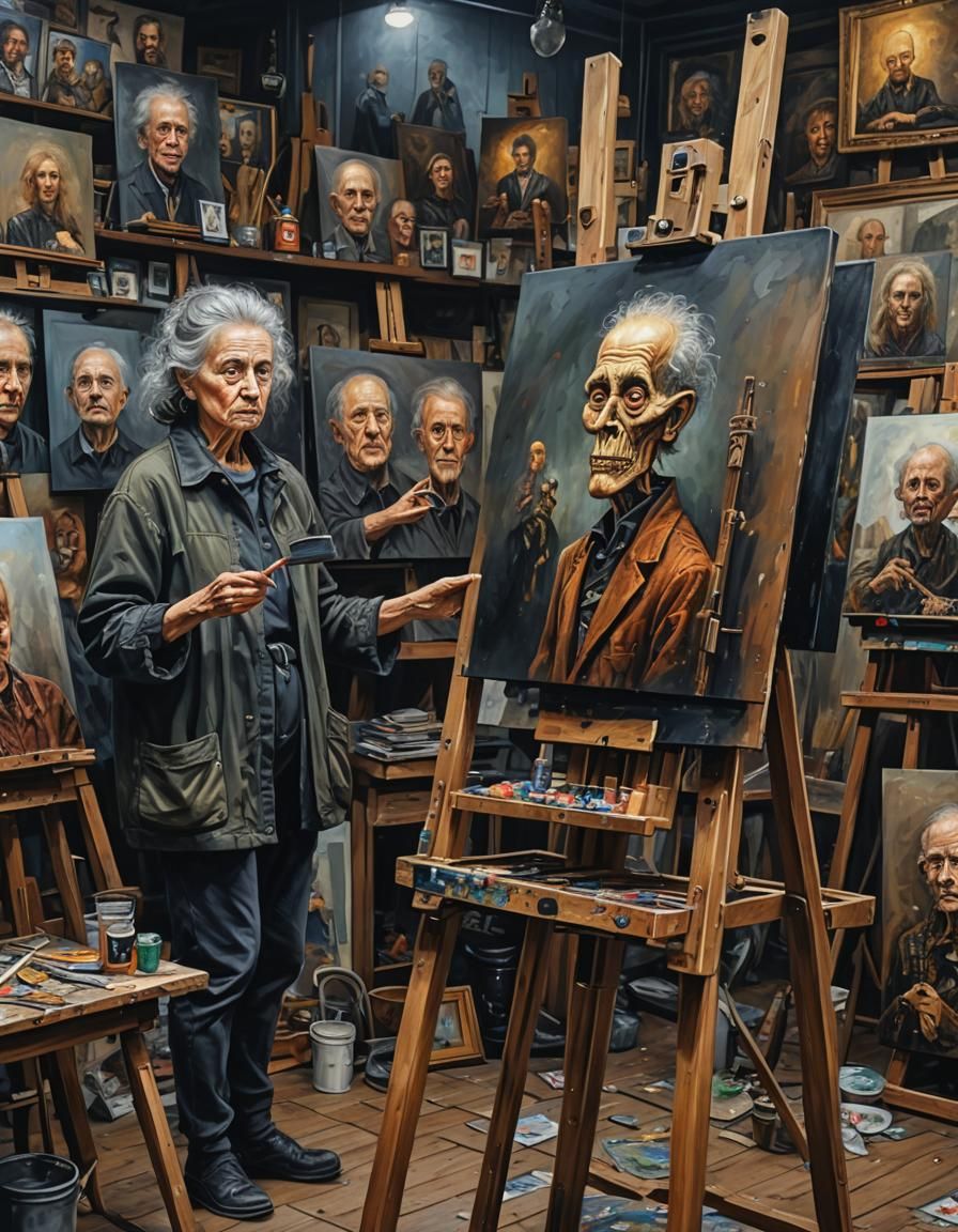 Mums arty paintings of strange people were always fun Fun FUN - AI ...