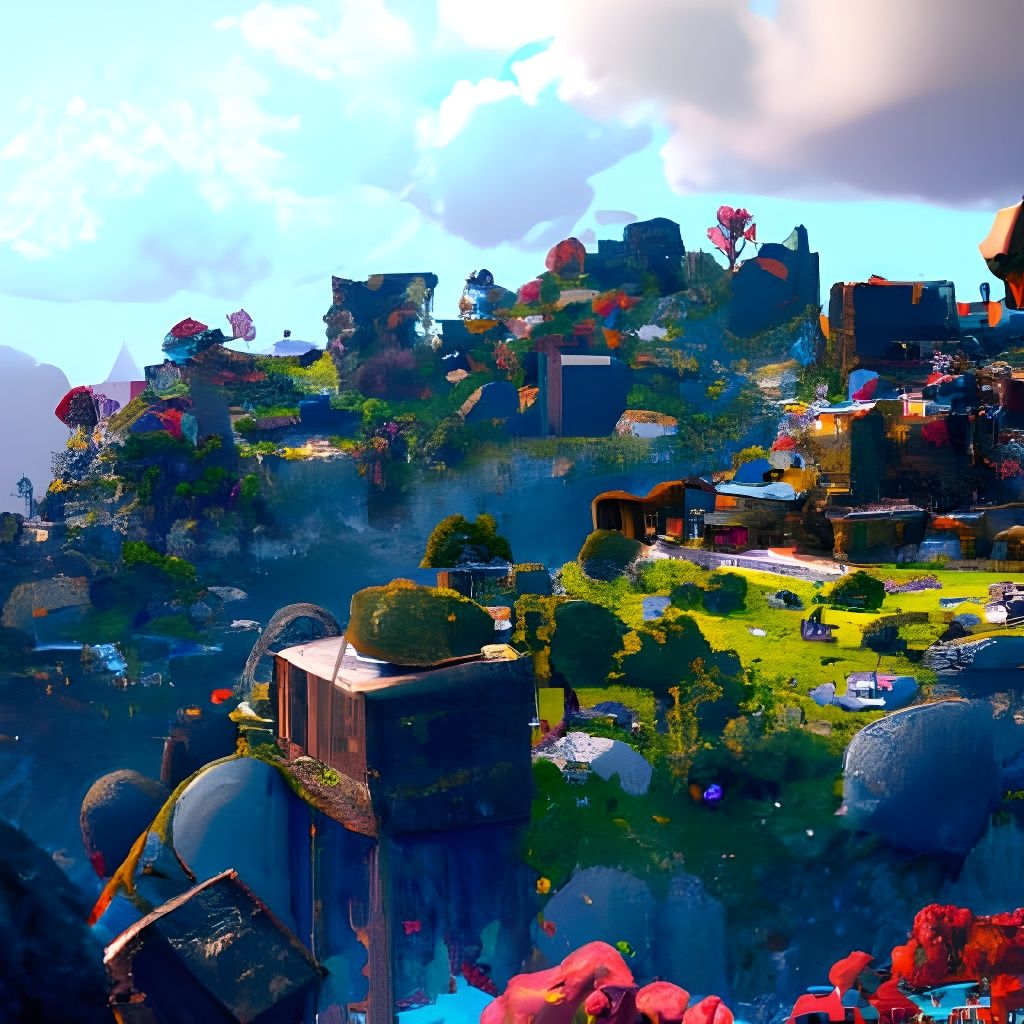 Artistic pixelated world for artist detailed matte painting, deep color ...