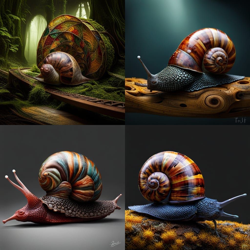 snail, Meticulously hyperdetailed fantasy photo with breathtaking ...