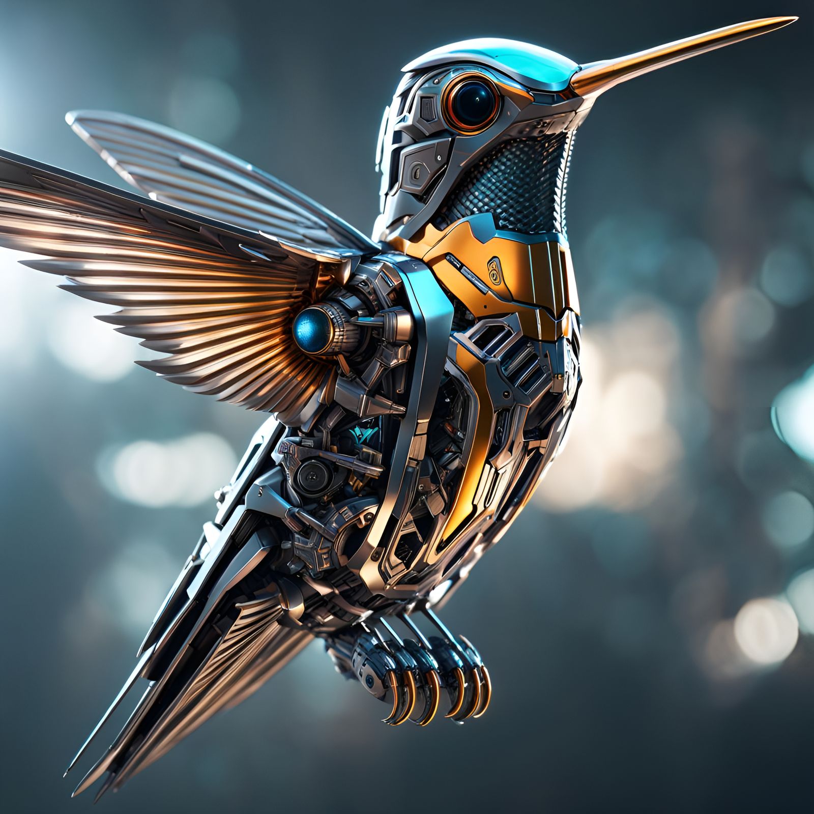 Bionic Hummingbird - AI Generated Artwork - NightCafe Creator
