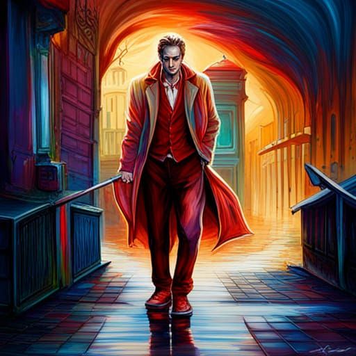 Spectral handsome Lucifer in disguise, welcoming, inviting. - AI ...