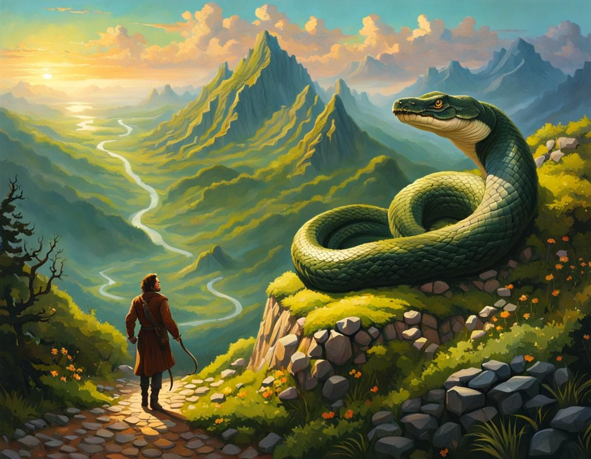 the giant snake foe - AI Generated Artwork - NightCafe Creator