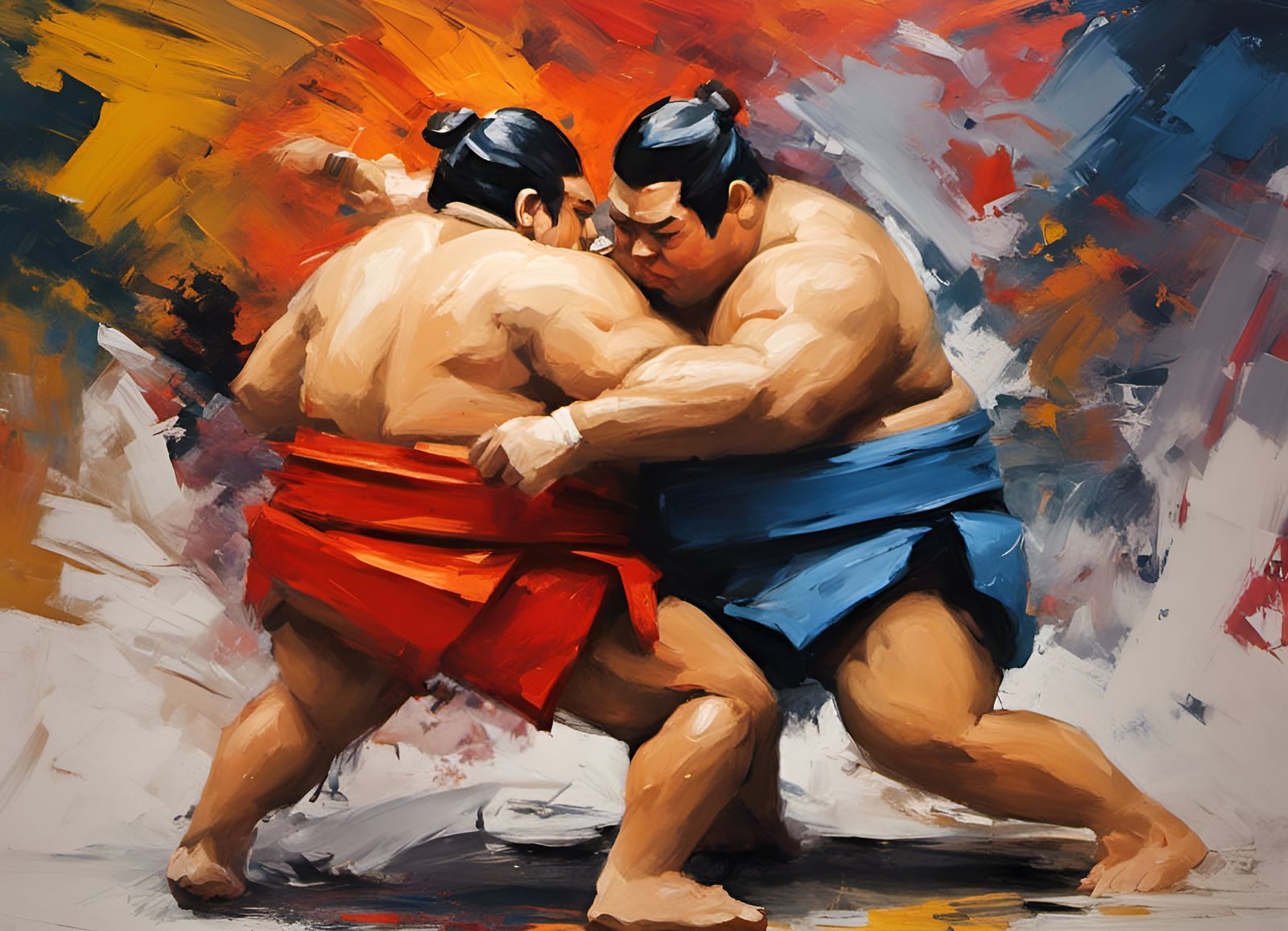 The two sumo wrestlers - AI Generated Artwork - NightCafe Creator