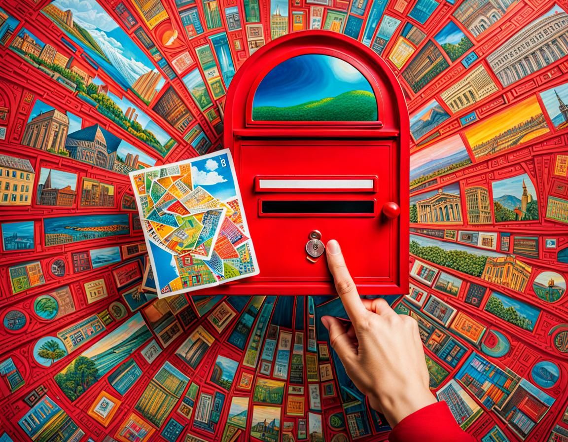 postcard selection machine - AI Generated Artwork - NightCafe Creator