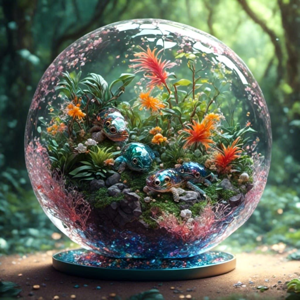 glass magic terrarium - AI Generated Artwork - NightCafe Creator