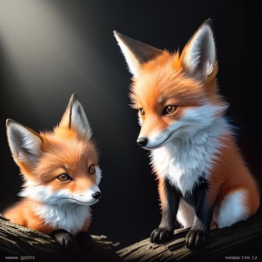 Fuzzy Fox Puppies - AI Generated Artwork - NightCafe Creator
