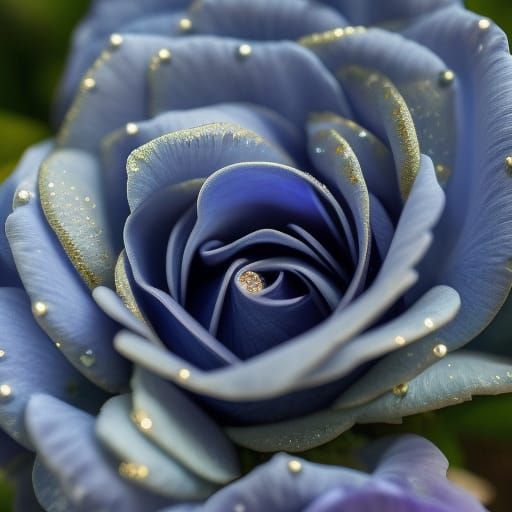 Blue crystal rose& shimmery vibes& beautiful craftsmanship vibes ...