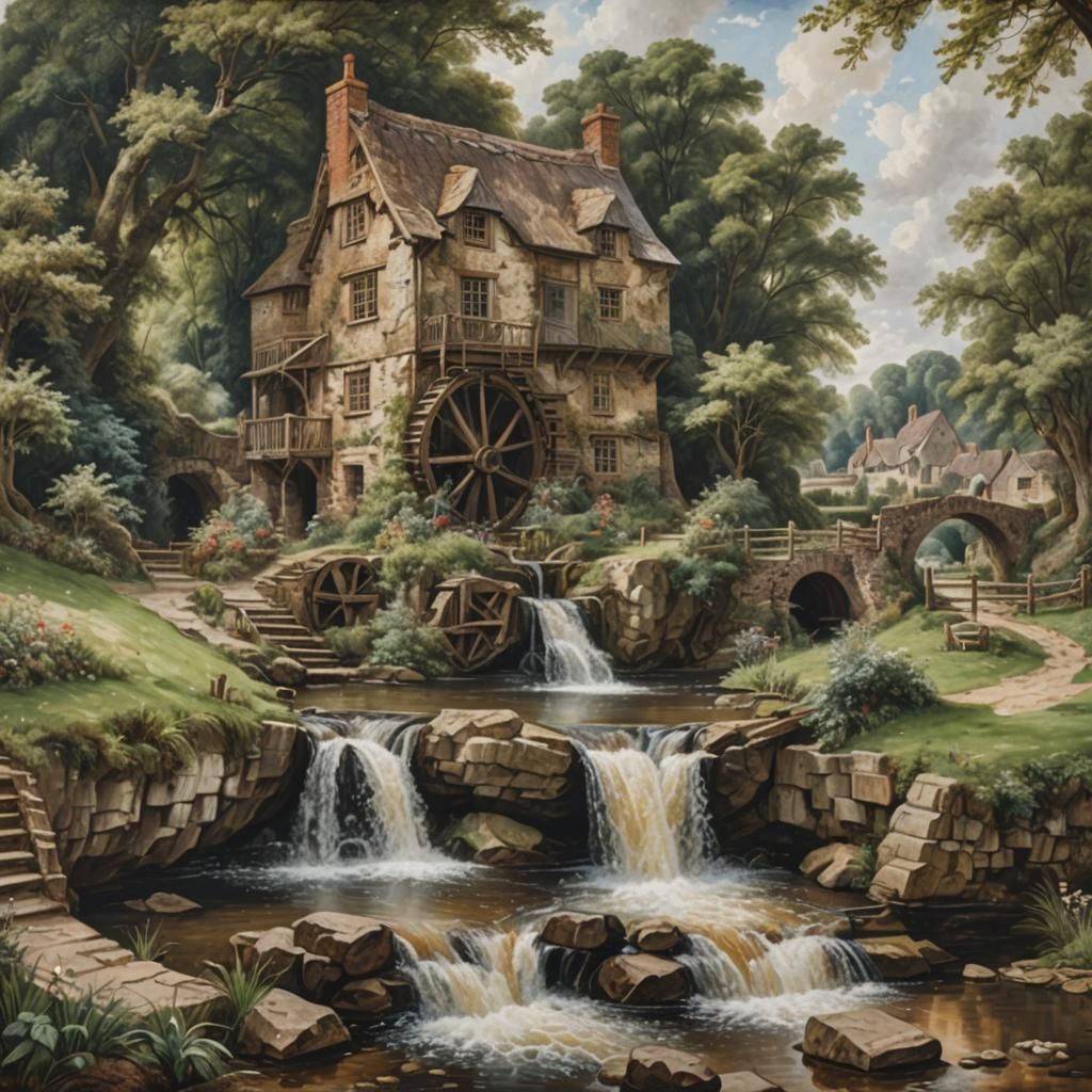 Watermill - AI Generated Artwork - NightCafe Creator