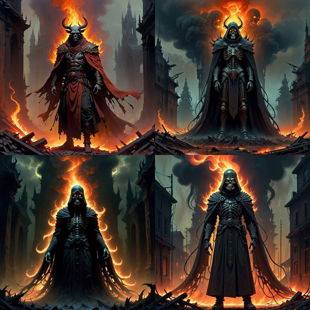 Fiery God Brings Hellfire Inferno - AI Art