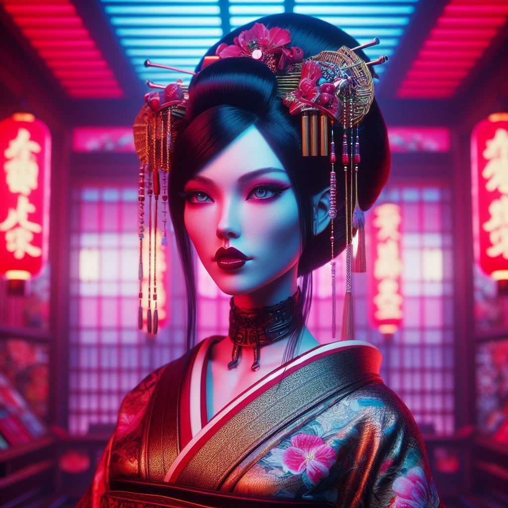 Cyberpunk Geisha - AI Generated Artwork - NightCafe Creator
