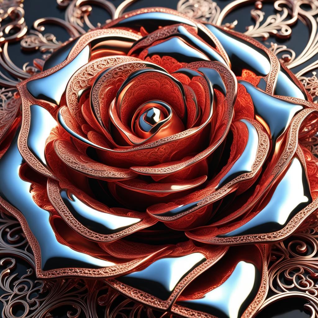 Glassy Filigree Rose - AI Generated Artwork - NightCafe Creator