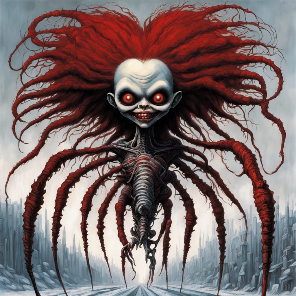 Insane Macabre Doll huge mass of sideways billowing massive maximalist ...