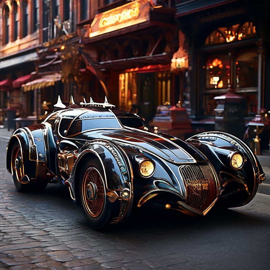 Steampunk Batmobile - AI Generated Artwork - NightCafe Creator