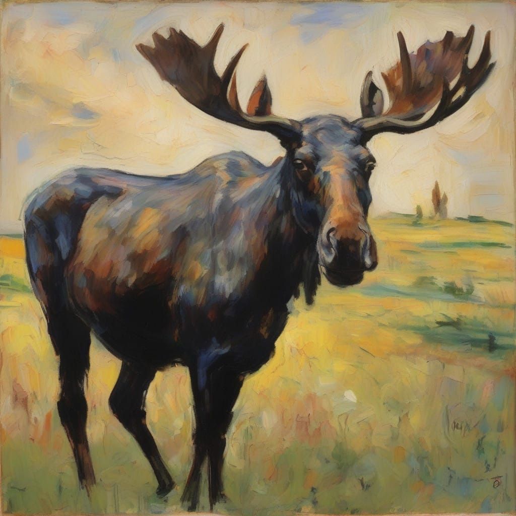Majestic Moose in Comic Book Art - AI Art