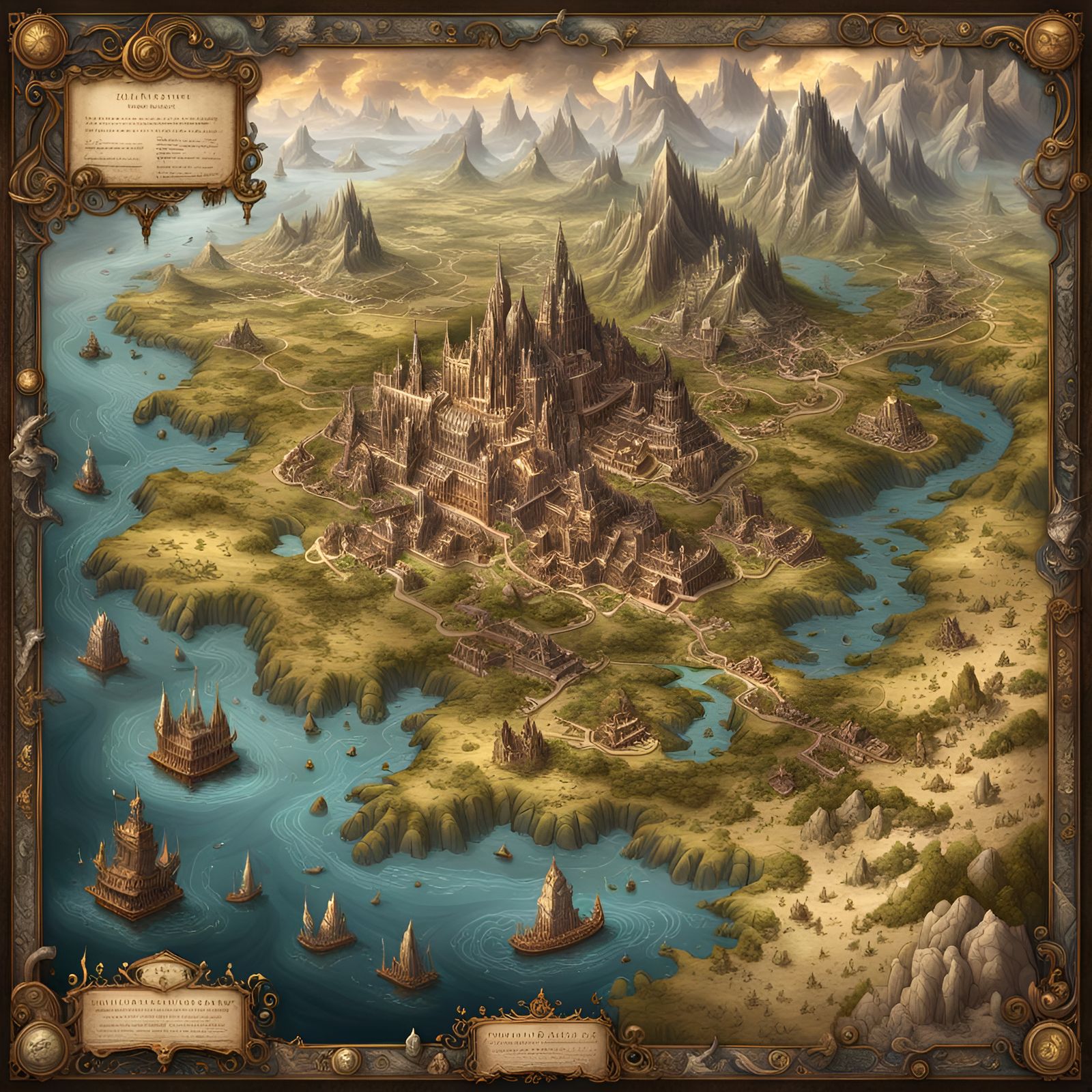 Ancient 3D Map - AI Generated Artwork - NightCafe Creator