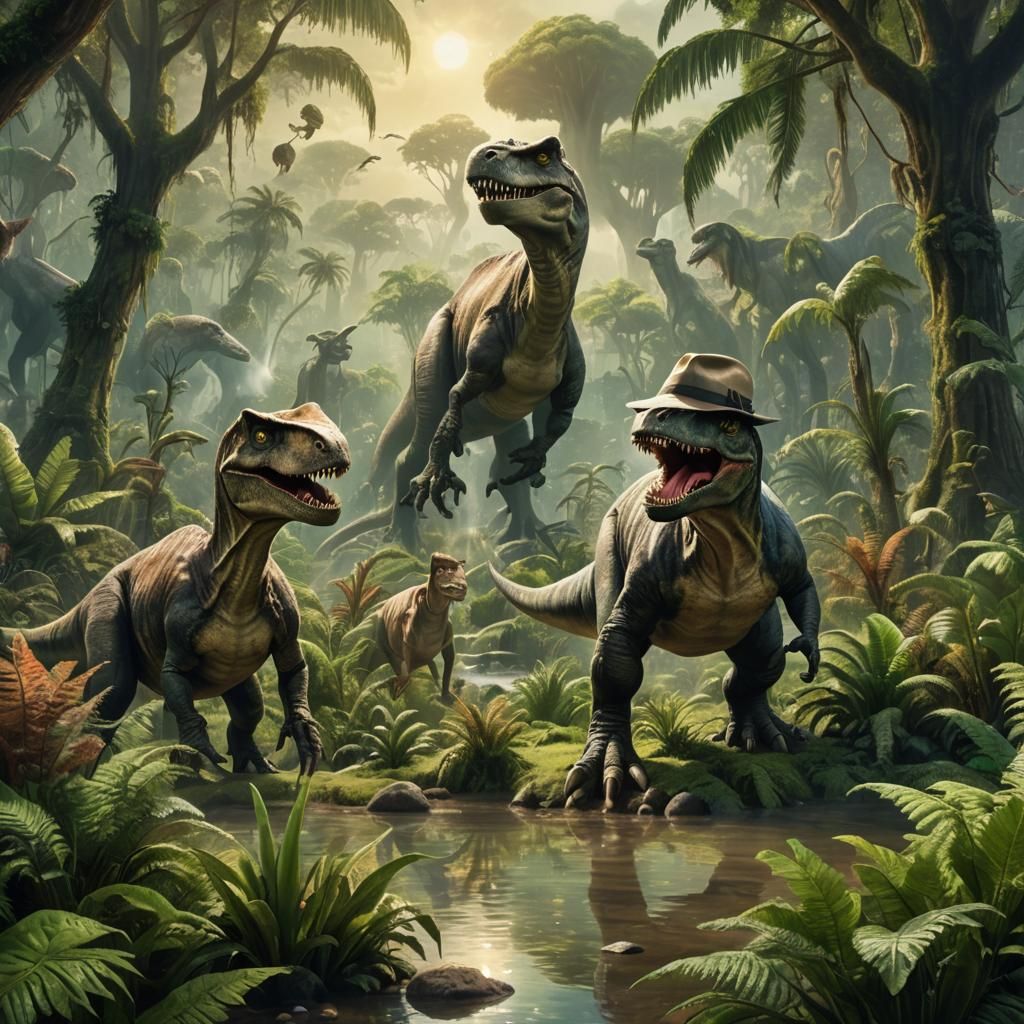 Prehistoric Paradise in Whimsical Fantasy - AI Art