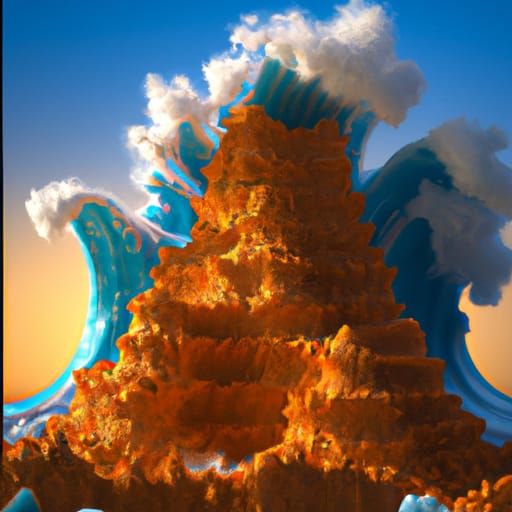 sponge tsunami - AI Generated Artwork - NightCafe Creator