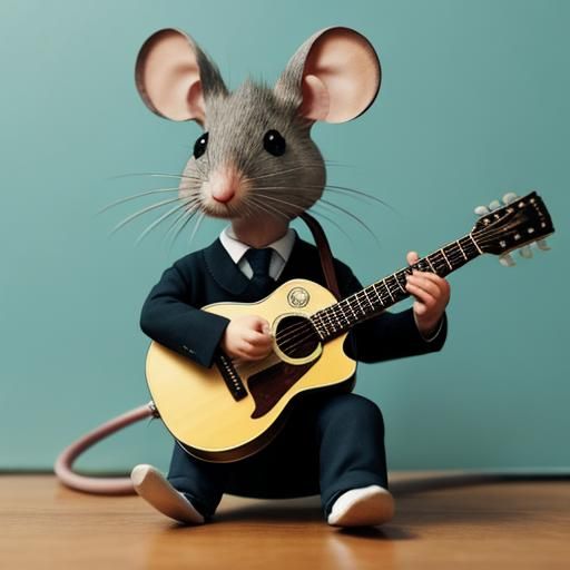 Mouse with guitar - AI Generated Artwork - NightCafe Creator