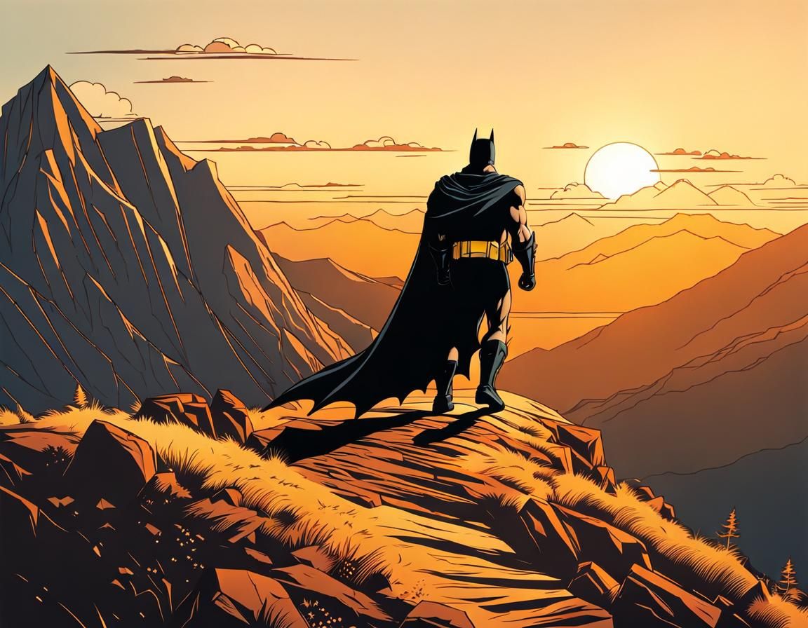 Batman enjoying the sunset - AI Generated Artwork - NightCafe Creator