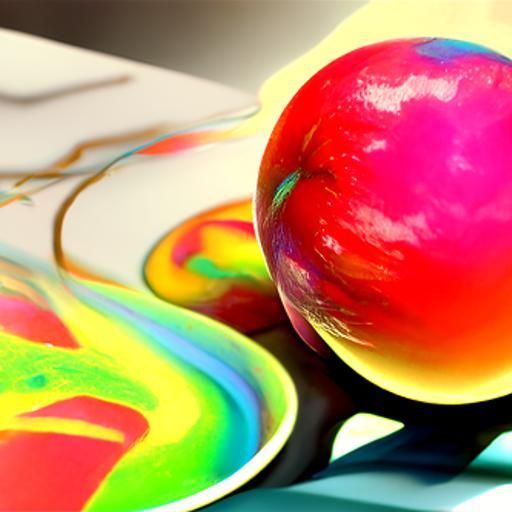 multicolor 3d render of paint pour abstract art of apples by @beeple ...