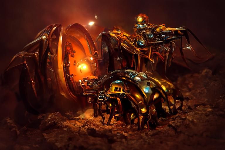 Sci-fi alien machines mining for gold by Alayna Danner Dang My Linh ...