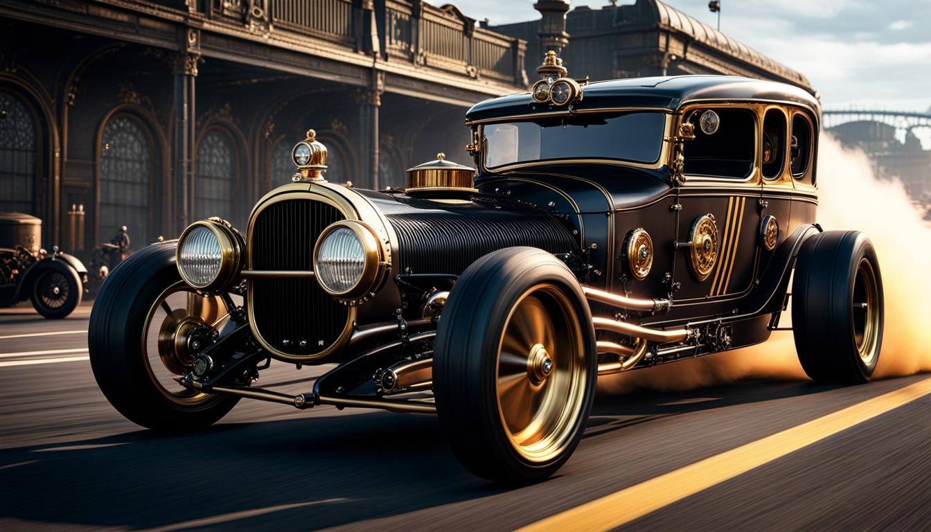 Steampunk Hot-Rod - AI Generated Artwork - NightCafe Creator