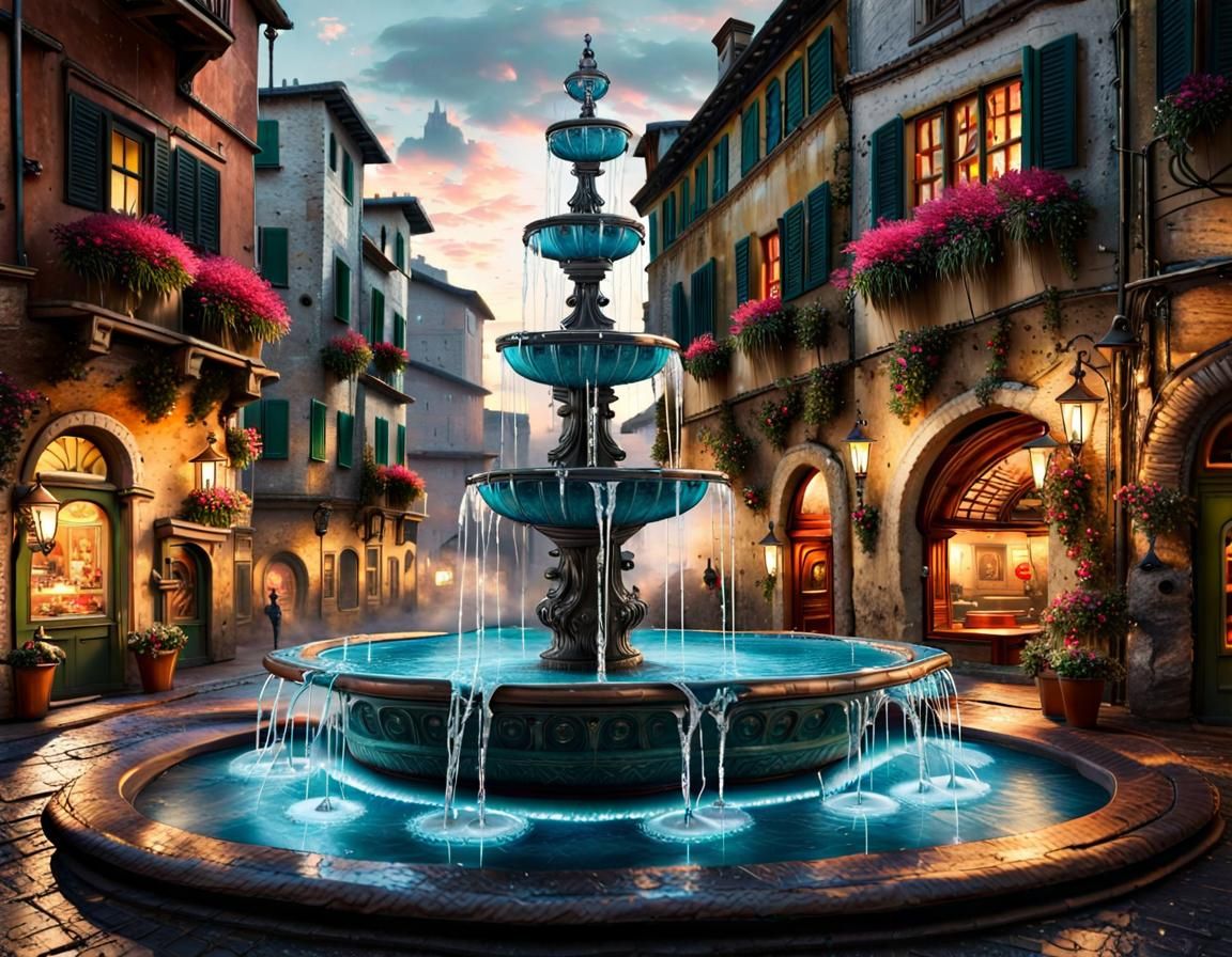 Italian fountain - AI Generated Artwork - NightCafe Creator