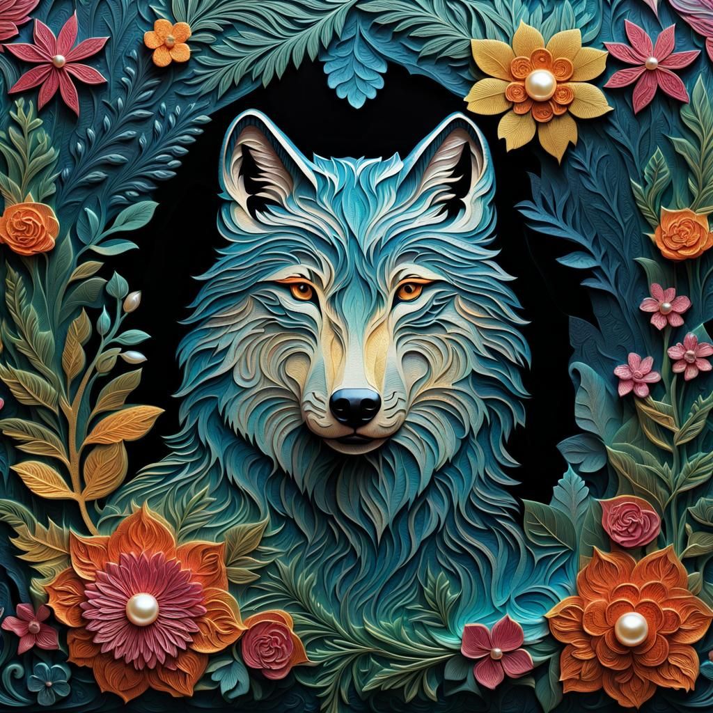 Embossed wolf - AI Generated Artwork - NightCafe Creator