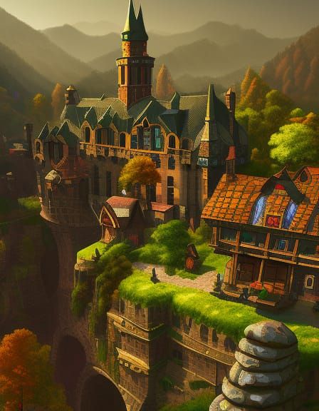 Fantasy Town - AI Generated Artwork - NightCafe Creator