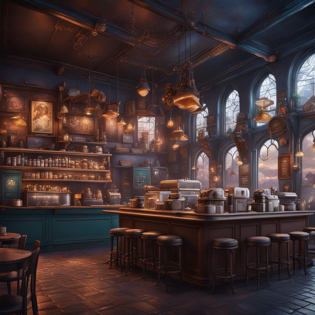 Coffee shop art - AI Generated Artwork - NightCafe Creator