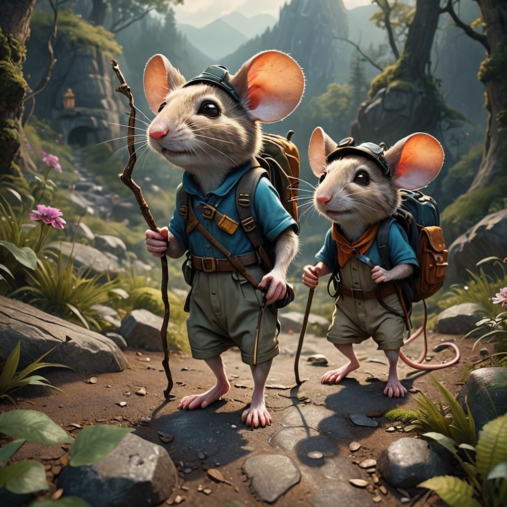 Hiking mice #2 - AI Generated Artwork - NightCafe Creator