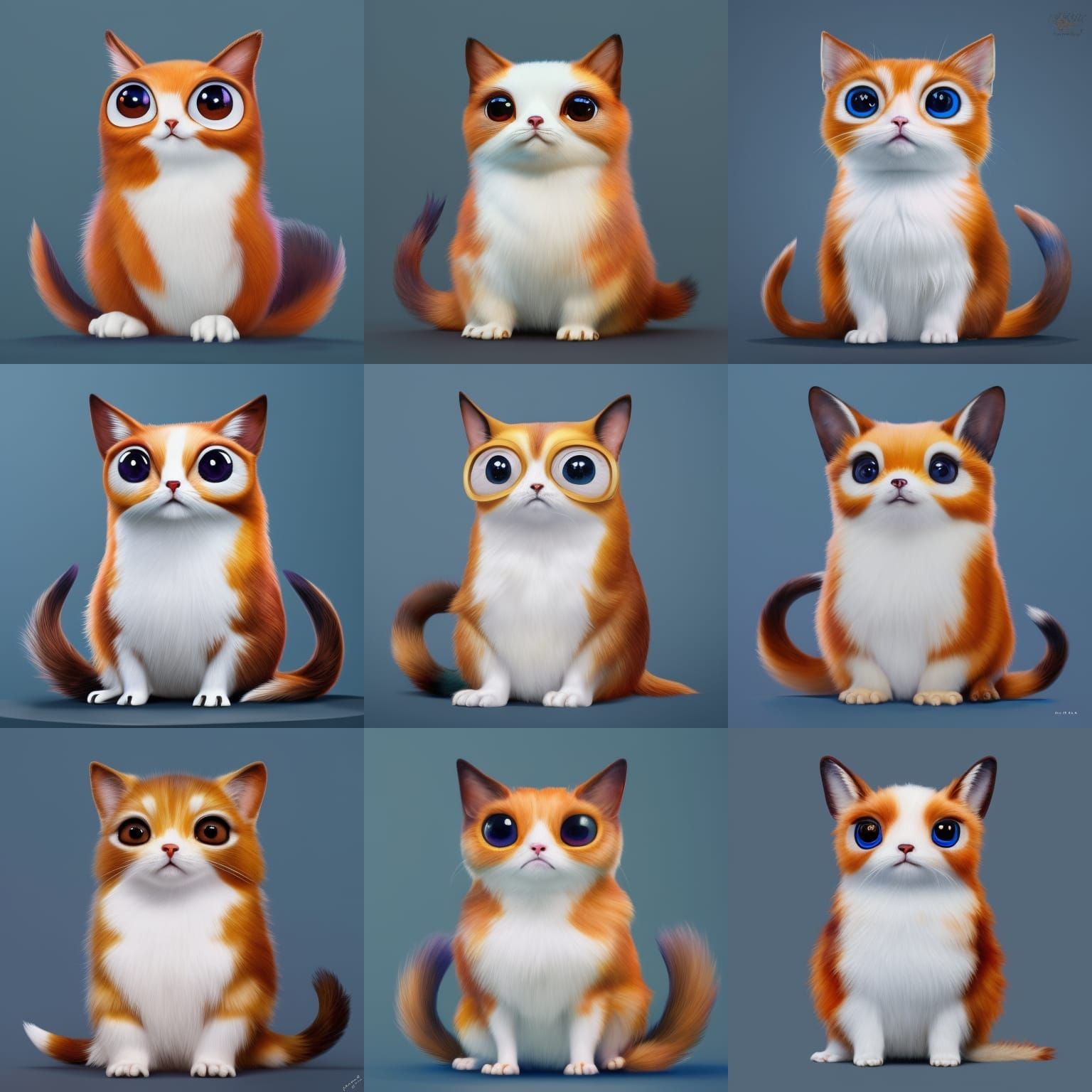 a cute animal creature, excited, full body, standing upright, curious ...