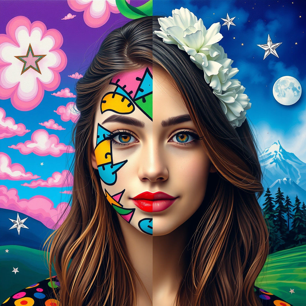 The Artist Inside - Surreal Portrait of Contrasting Styles i...