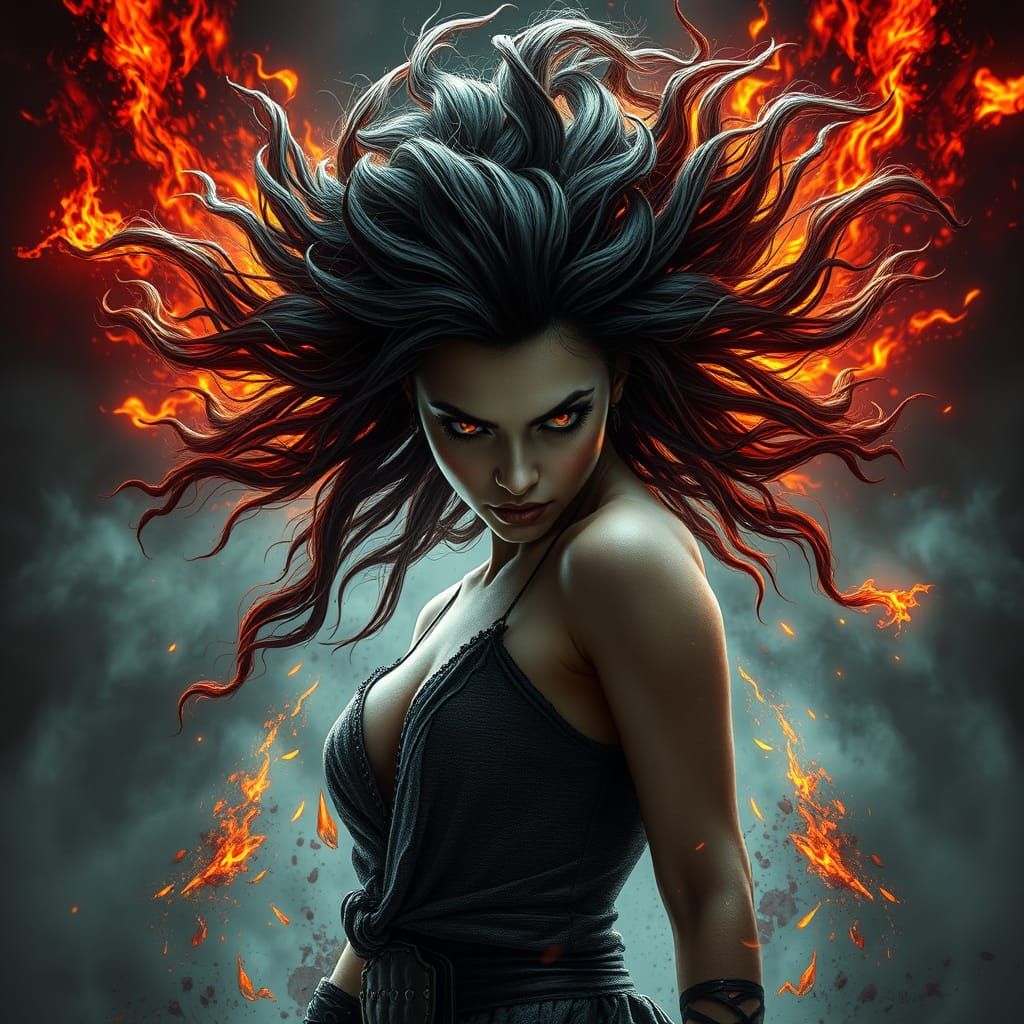 Fierce Wrath Embodied as a Stunning, Hyper-Realist... - AI Art